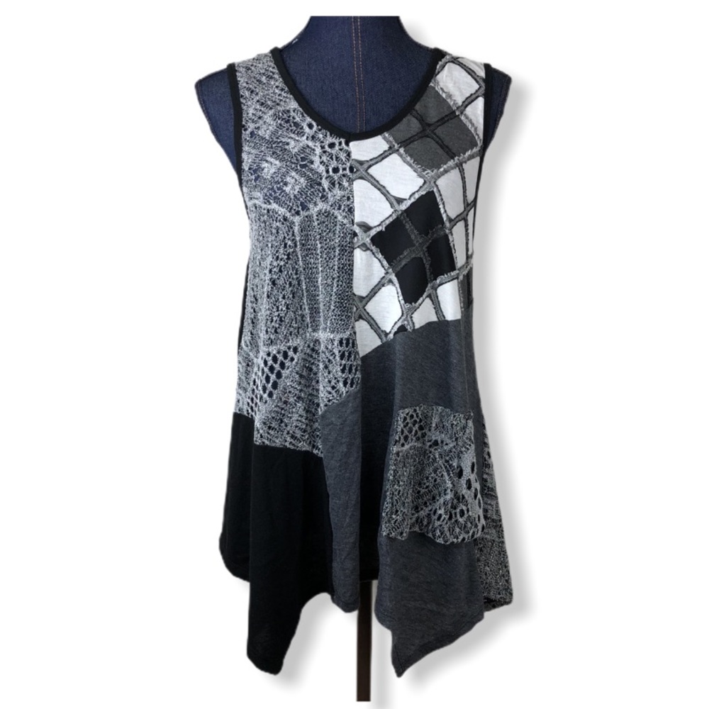 Aster By Firmiana Delicate Black & Gray Patchwork - Gem